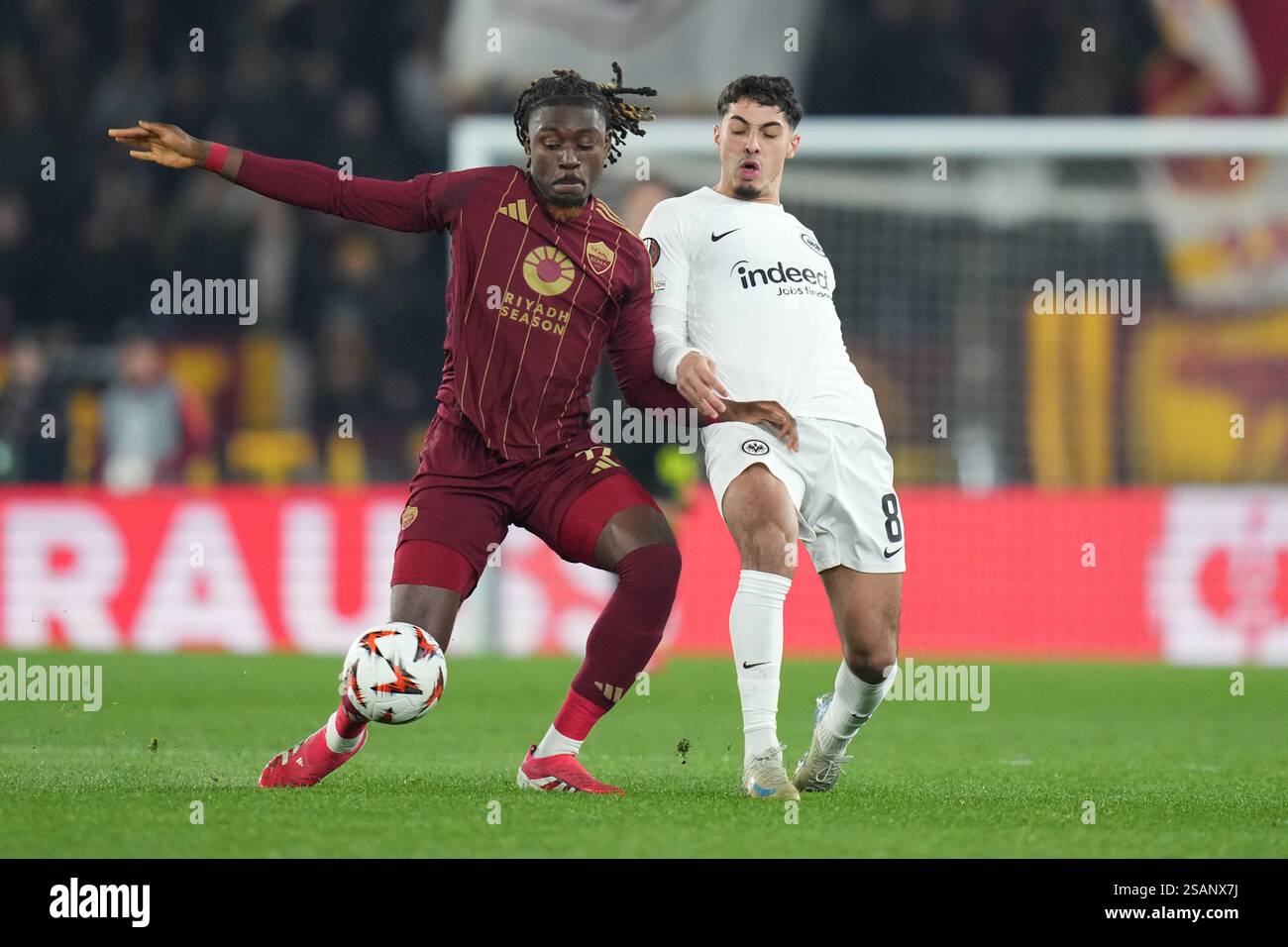 Roma, Italia. 30th Jan, 2025. Roma's Manu Kone Eintracht Frankfurt's ...