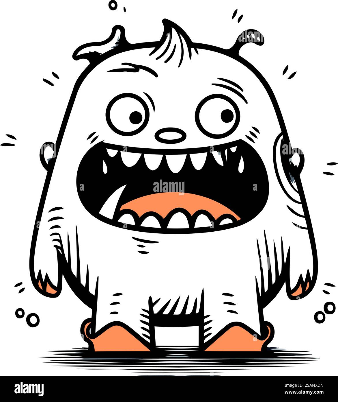 Funny monster. Vector illustration. Isolated on white background Stock ...