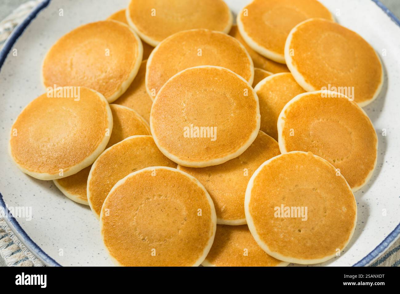 Homemade Mini Silver Dollar Pancakes for Breakfast with Butter and ...