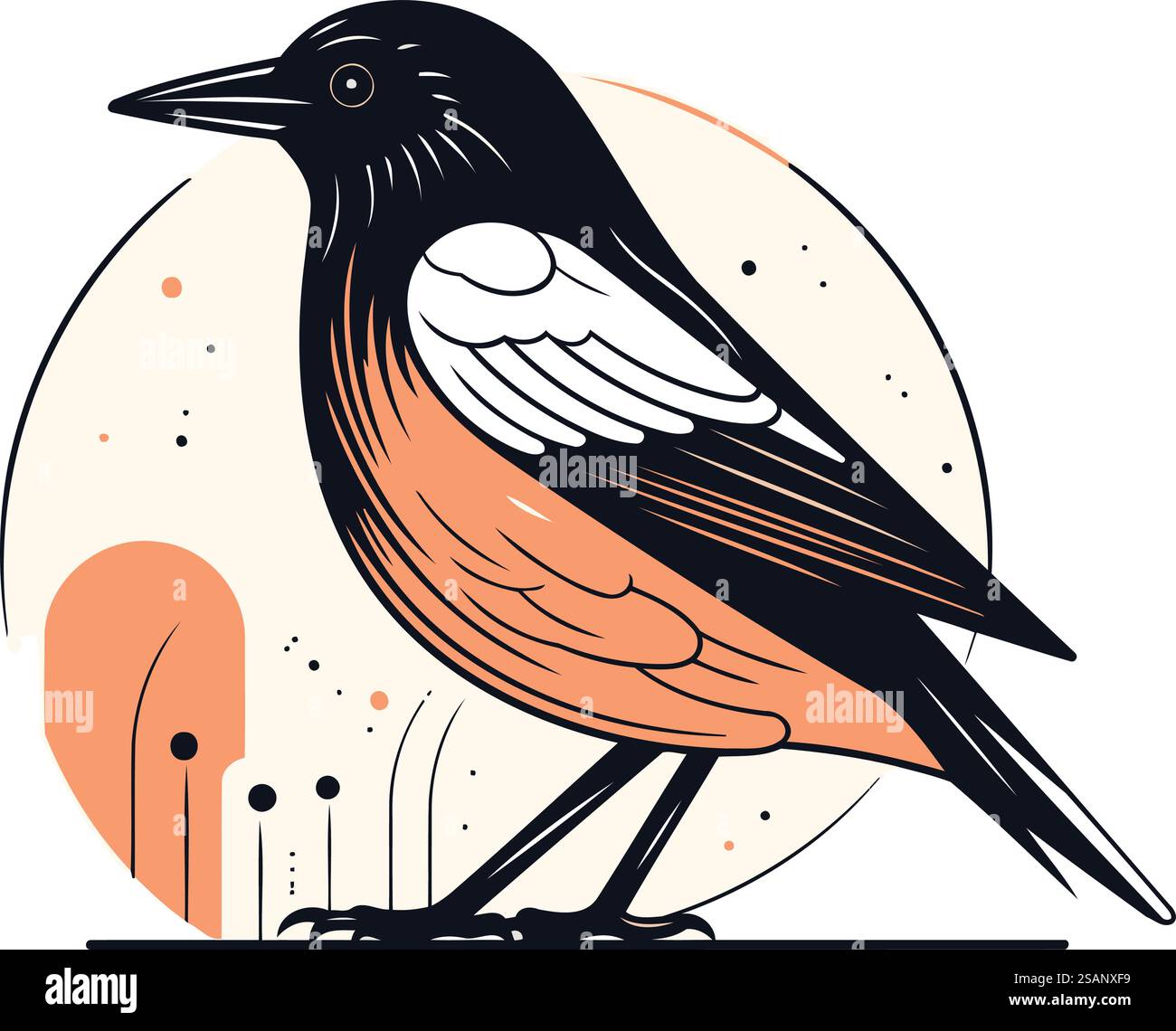Cute hand drawn doodle crow bird. Vector illustration Stock Vector ...