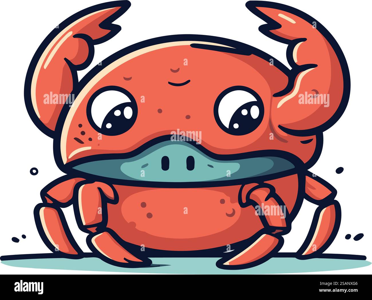 Cute cartoon crab. Vector illustration. Isolated on white background ...