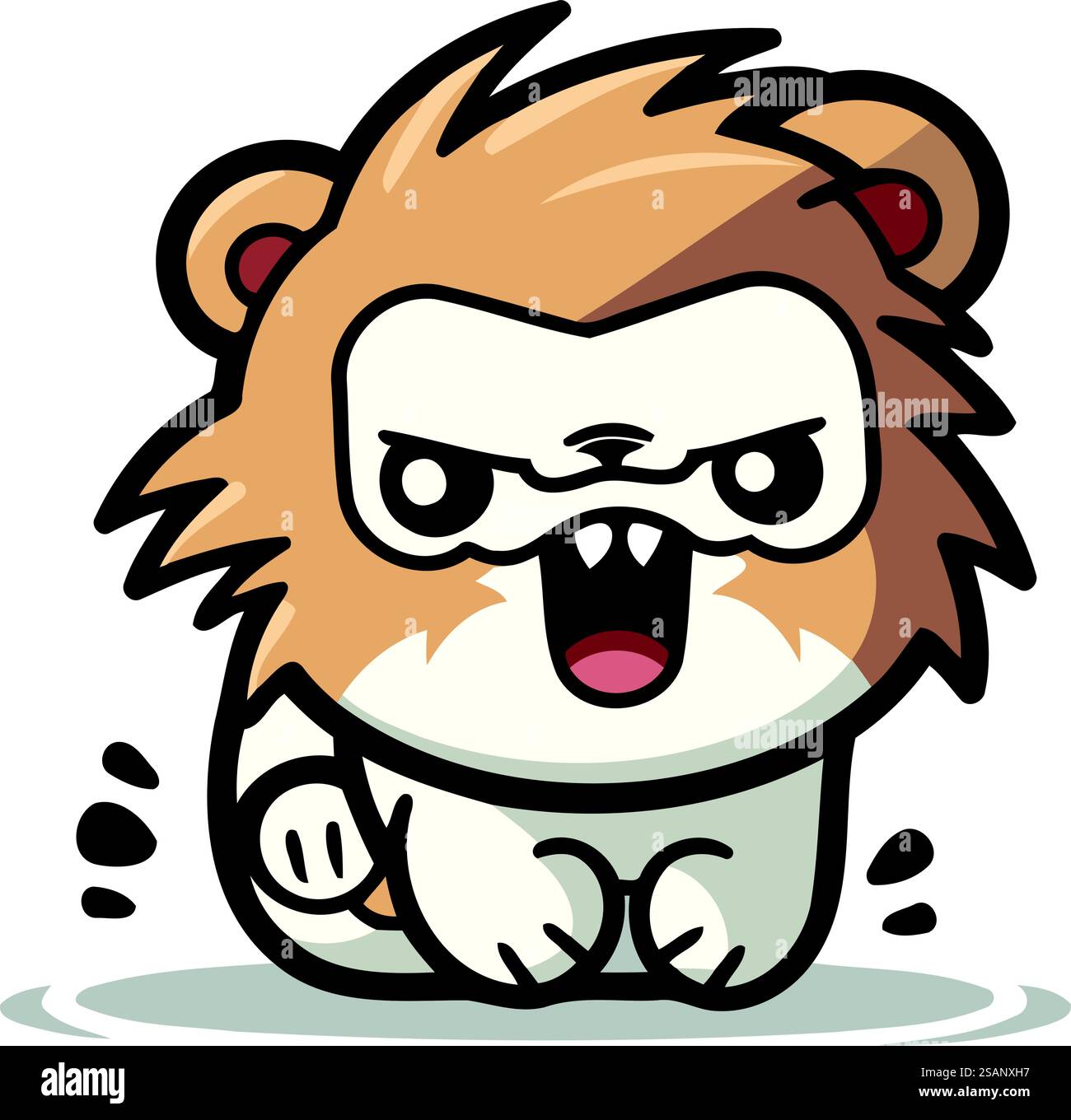 Lion Crying Cartoon Mascot Character Vector Illustration Stock Vector ...