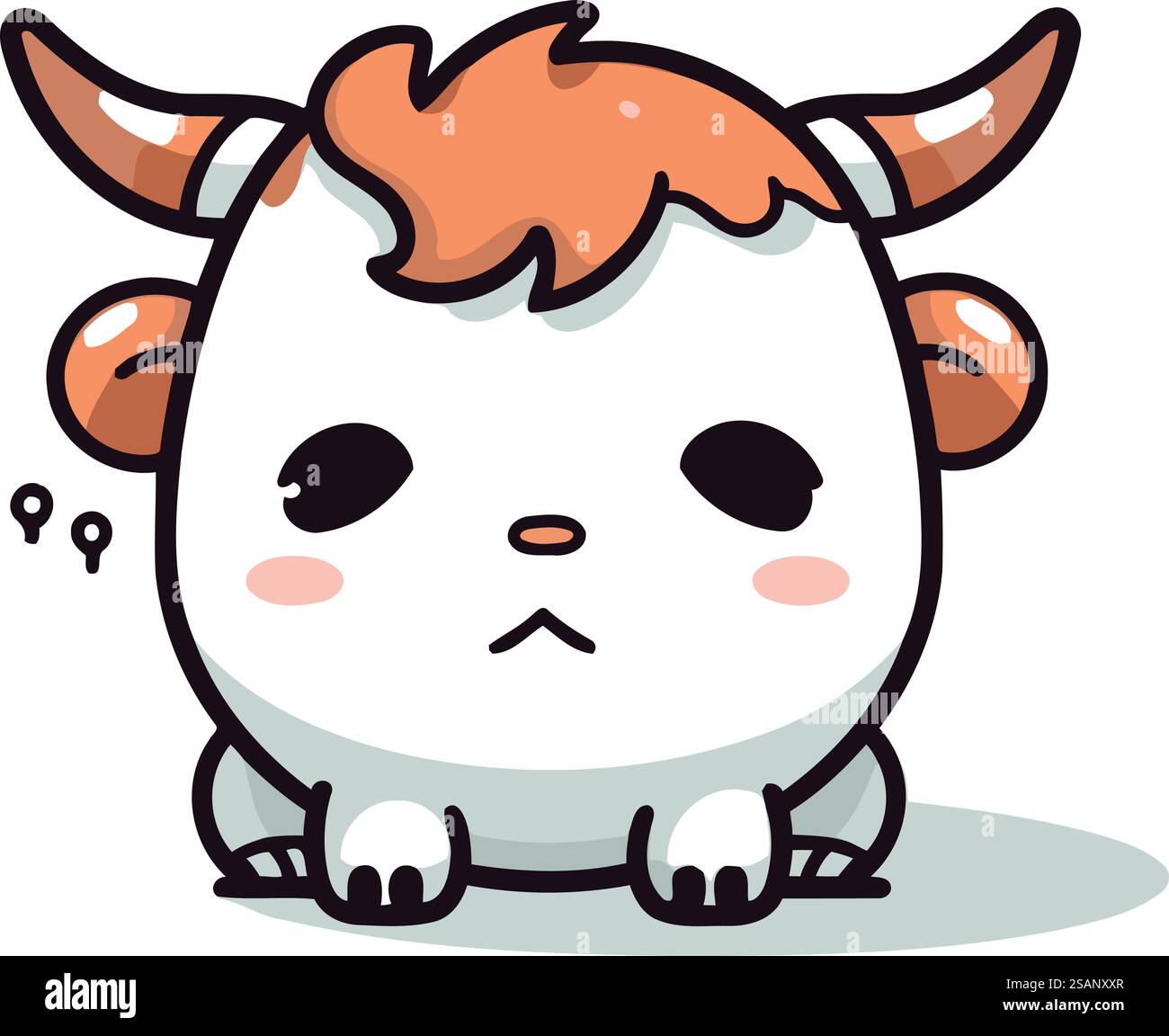 Cute little bull. Vector illustration. Isolated on white background ...