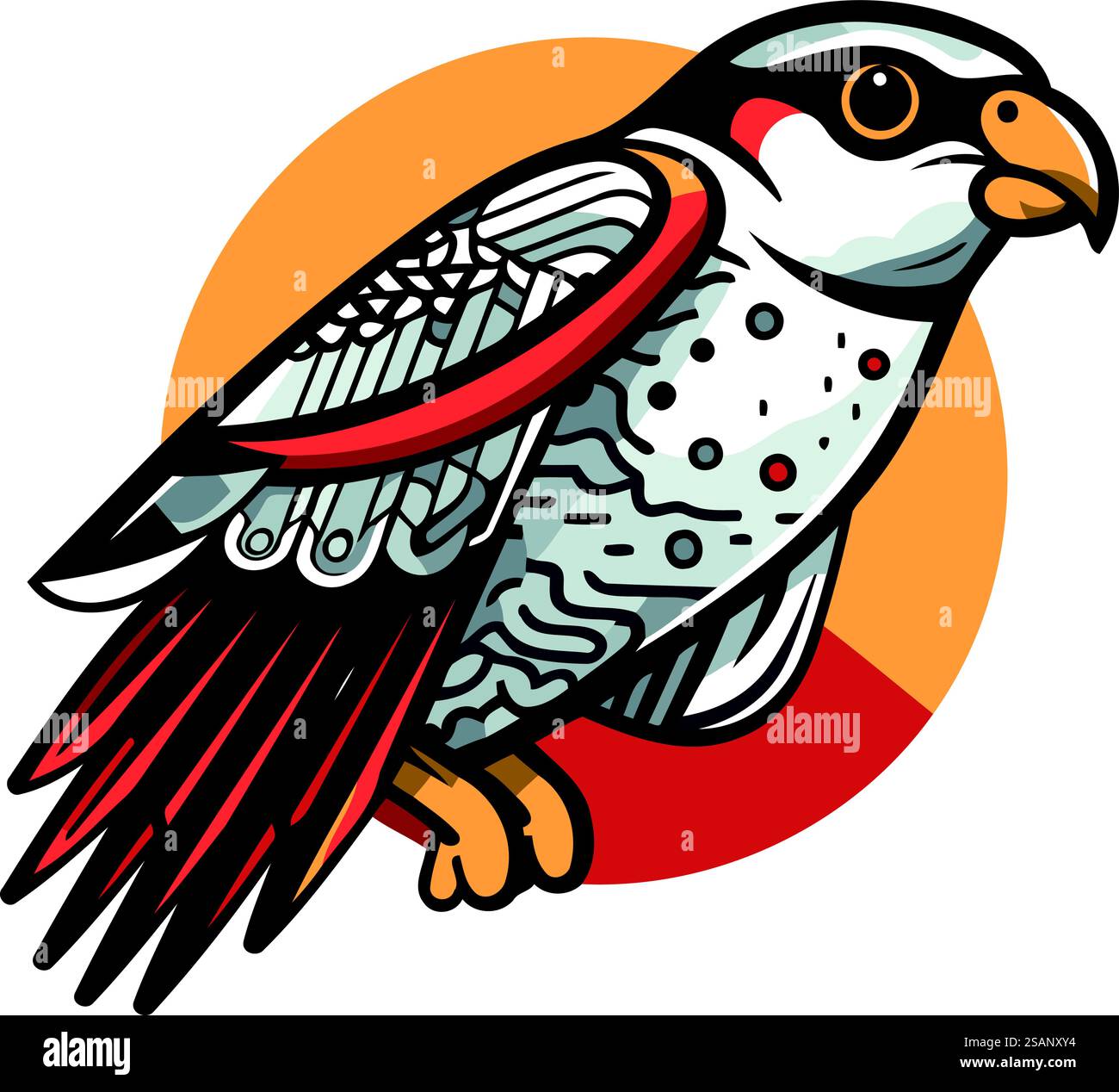 Peregrine falcon. Vector illustration on white background Stock Vector ...