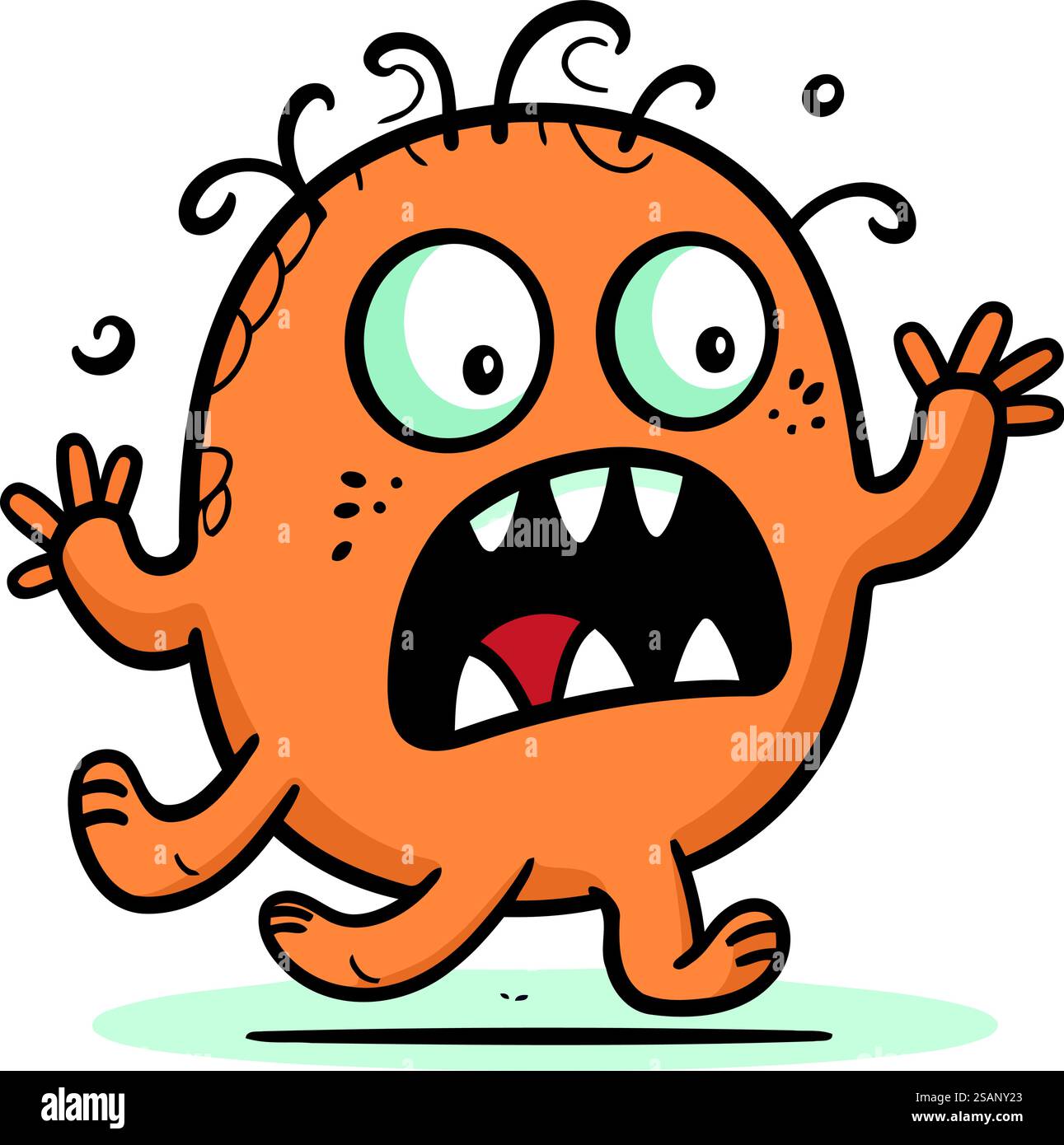 Angry cartoon monster. Vector illustration. eps10. editable Stock ...