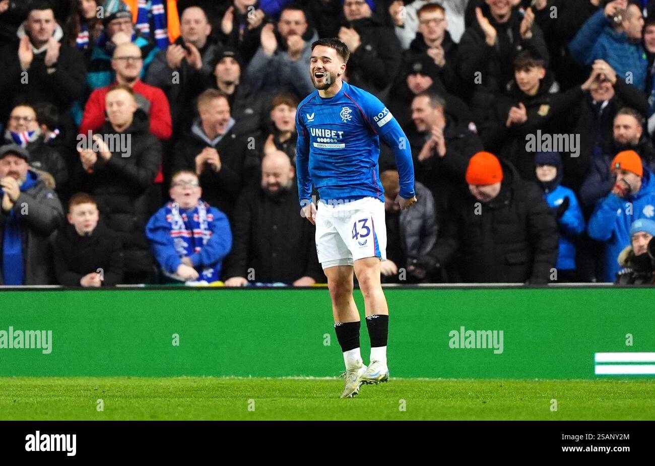 Rangers' Nicolas Raskin (right) celebrates scoring their side's first ...