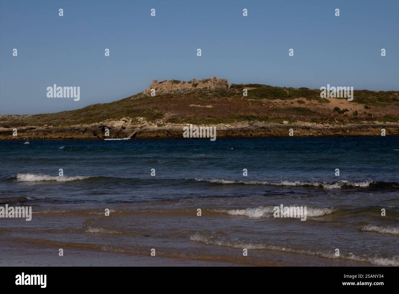 A beautiful view from a beach along the Rota Vicentina, looking out to ...