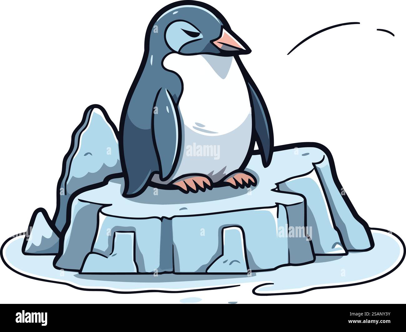 Penguin on ice. Vector illustration of a penguin Stock Vector Image ...