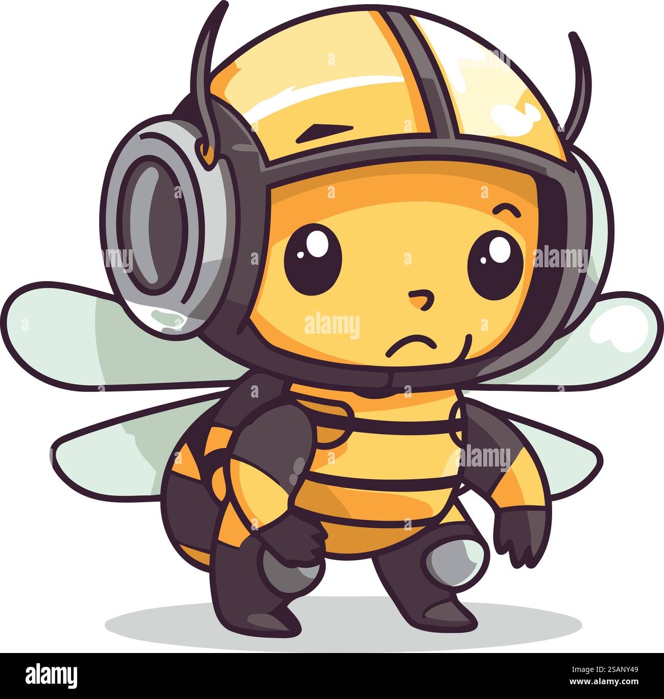 Bee cartoon character vector illustration. Cute little bee with ...