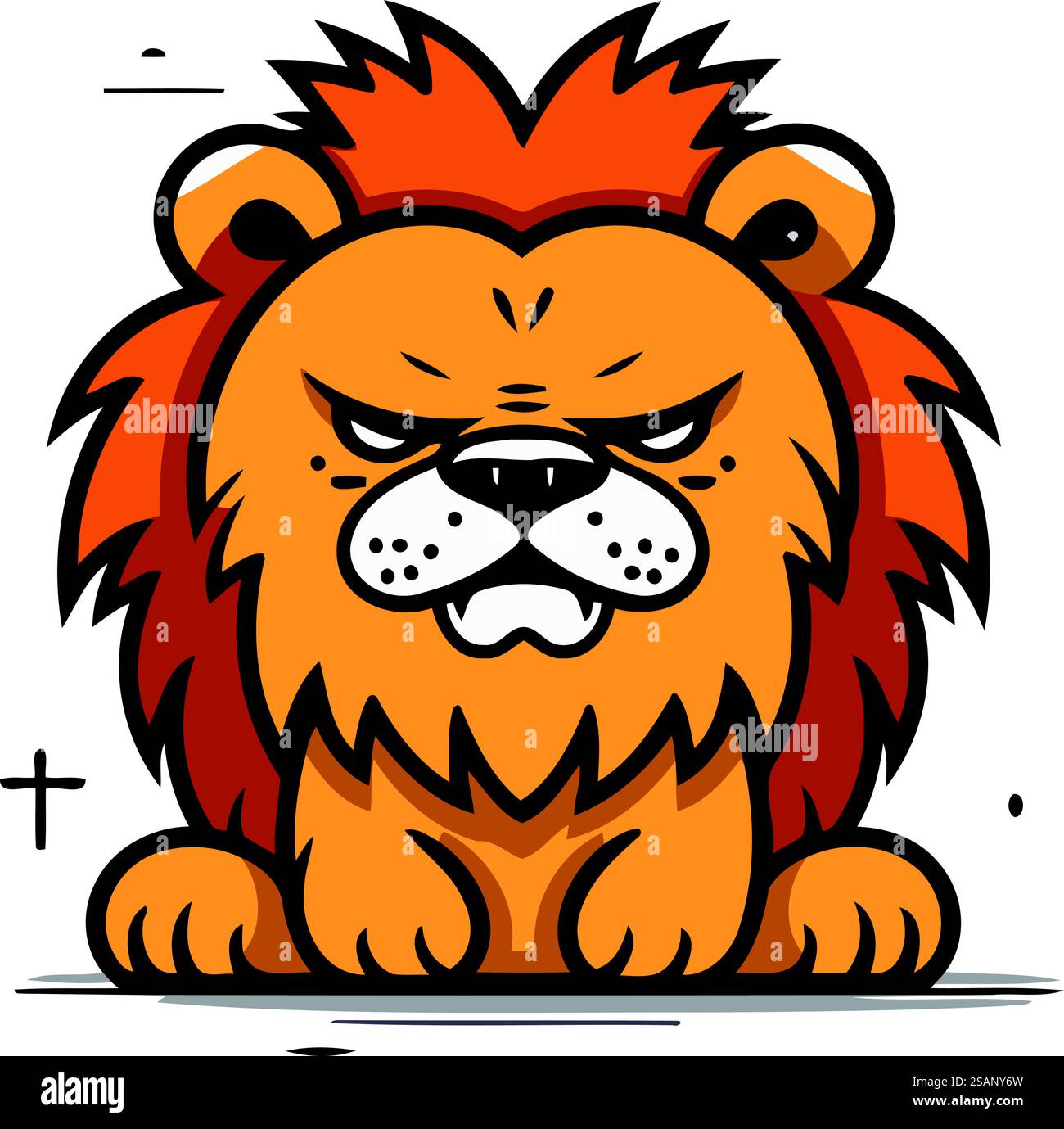 Angry lion. Vector illustration. Isolated on white background Stock ...