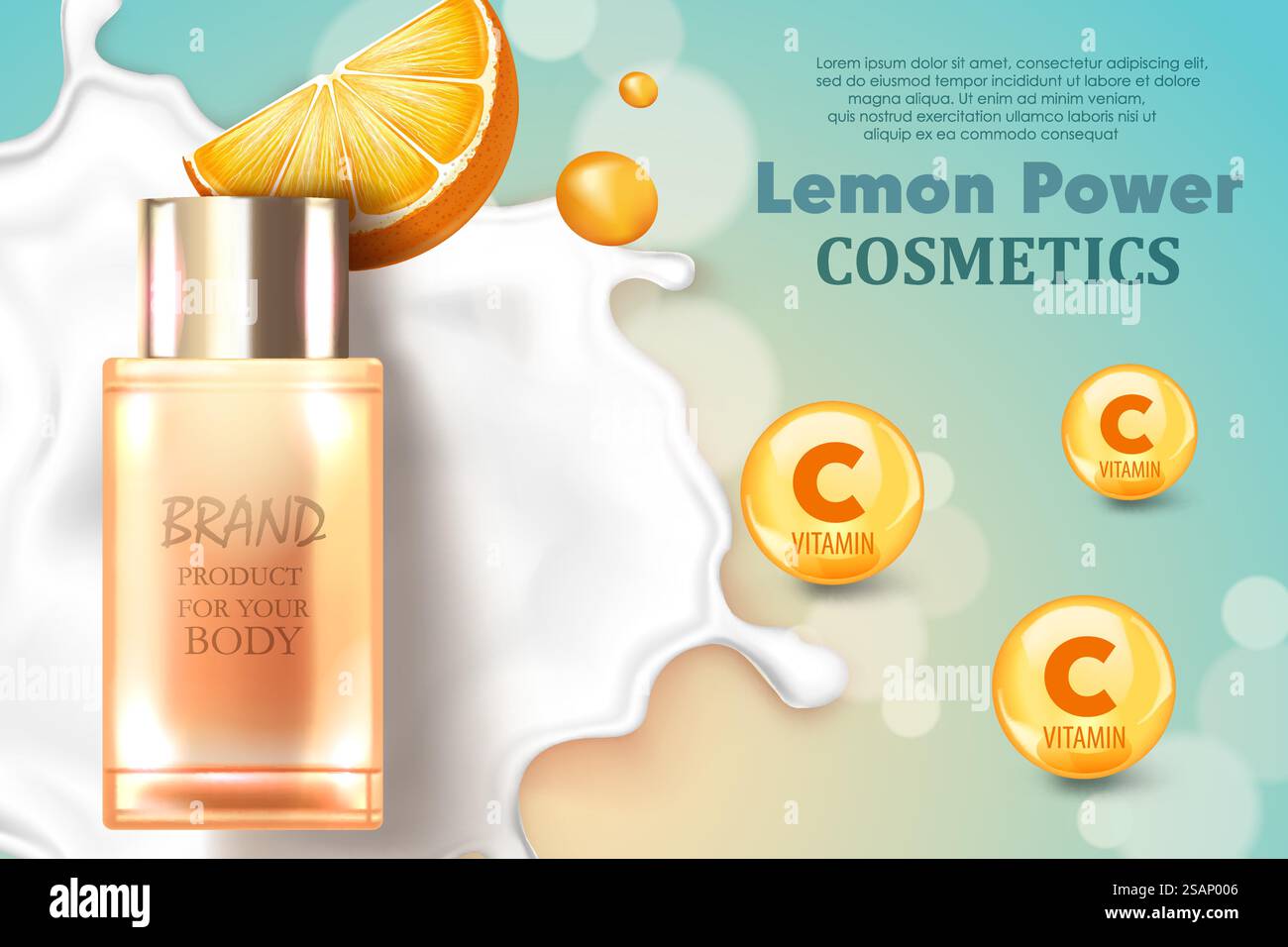 Ad template for simple skin care product, tube set in 3d illustration ...