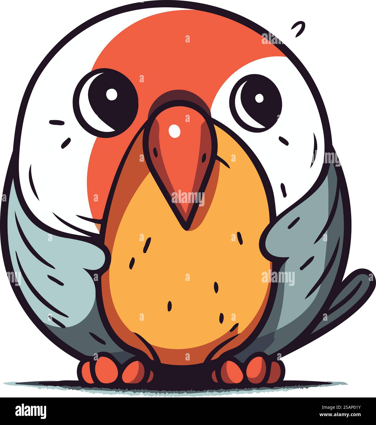 Cute cartoon parrot. Vector illustration isolated on white background ...