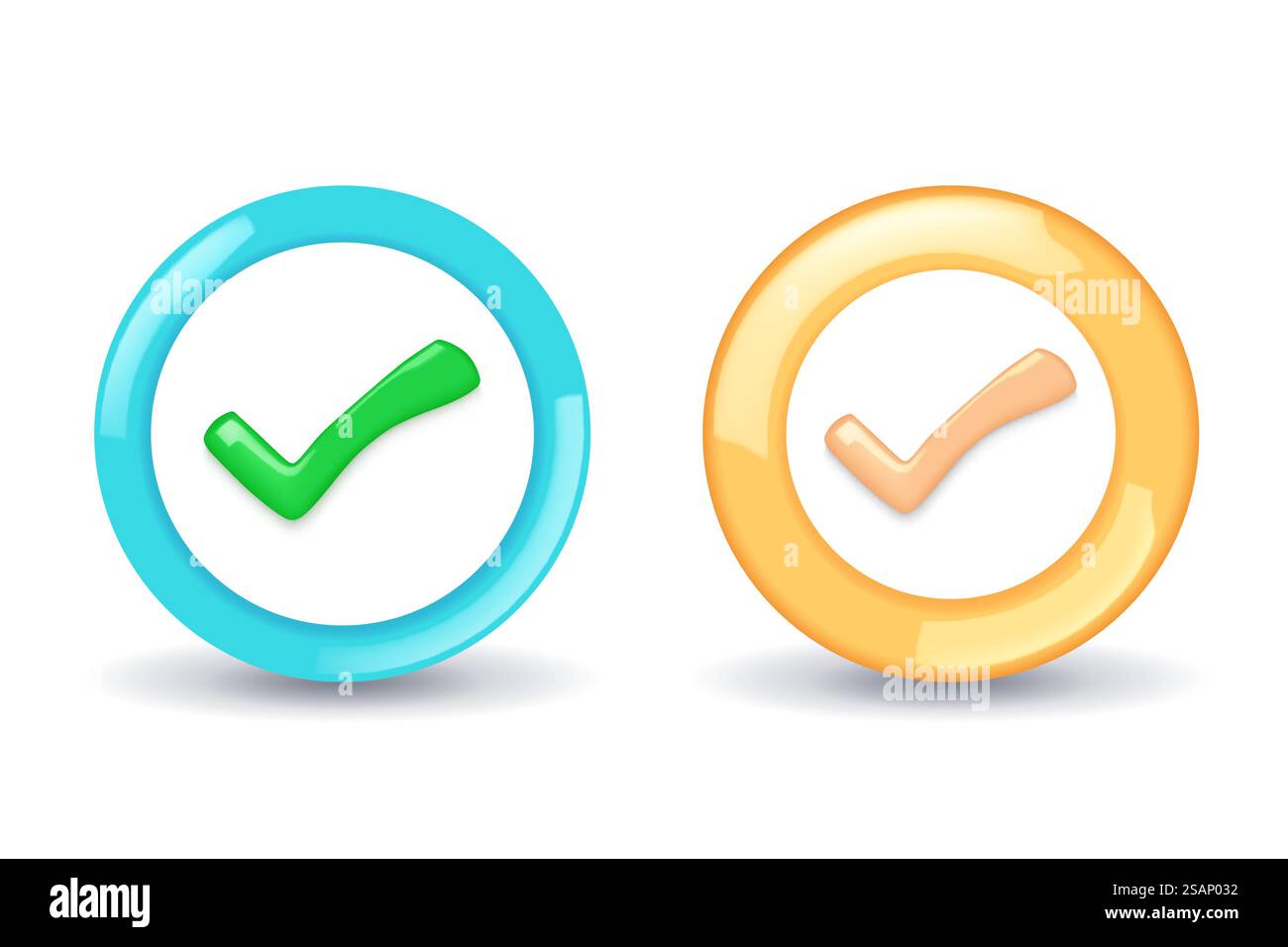 3D Realistic check mark button vector illustration Stock Vector Image ...