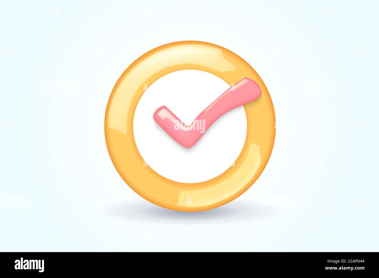 3D Realistic check mark button vector illustration Stock Vector Image ...