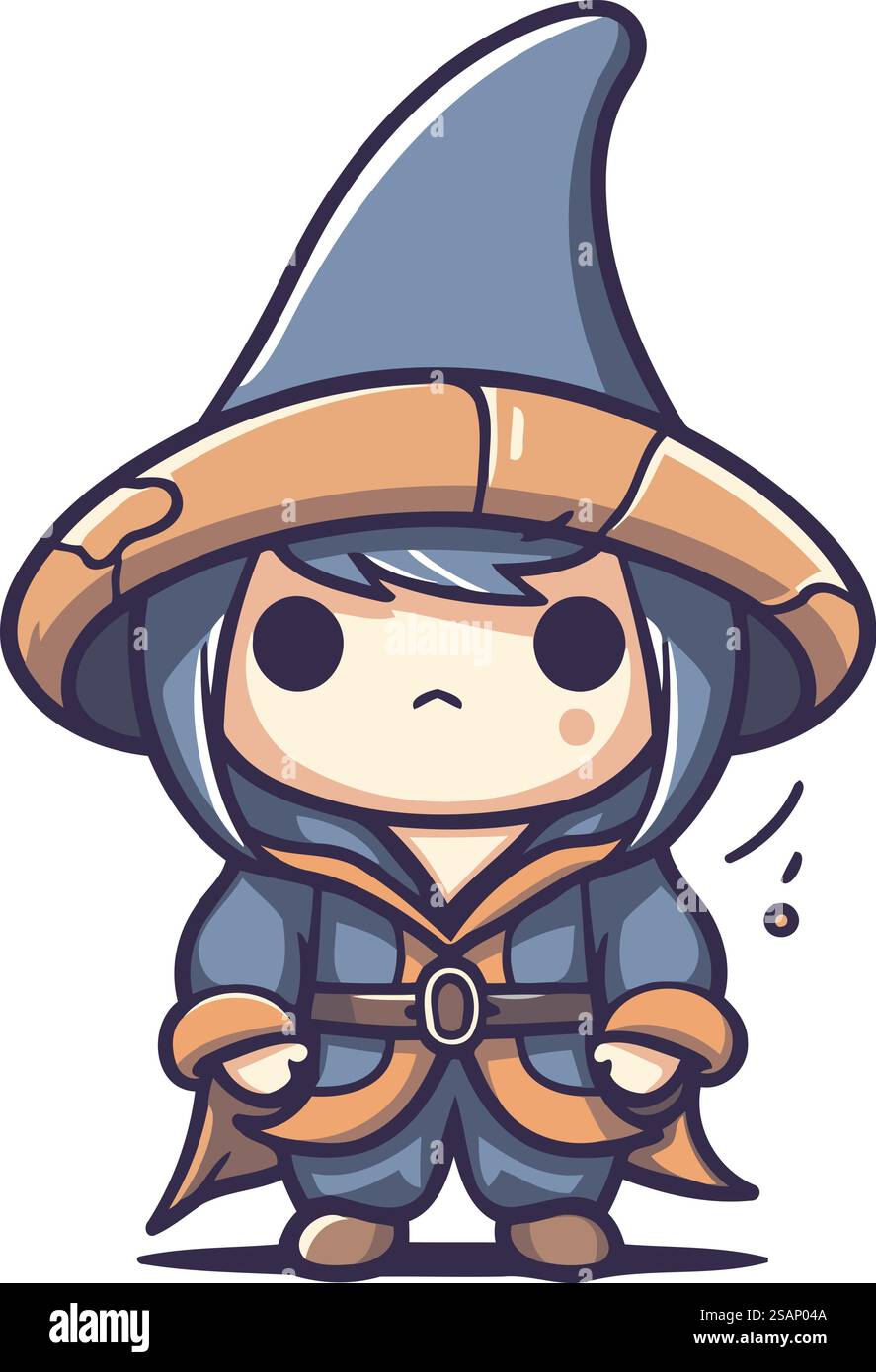 Cute little boy dressed as a witch. Vector cartoon illustration Stock ...
