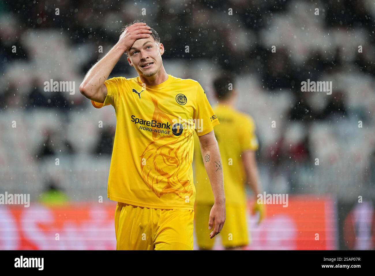 Glimt's Villads Nielsen stands on the pitch during an Europa League ...