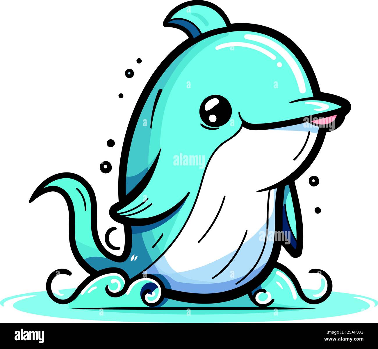 Cartoon dolphin vector illustration. Sea animal clipart. Cute cartoon ...