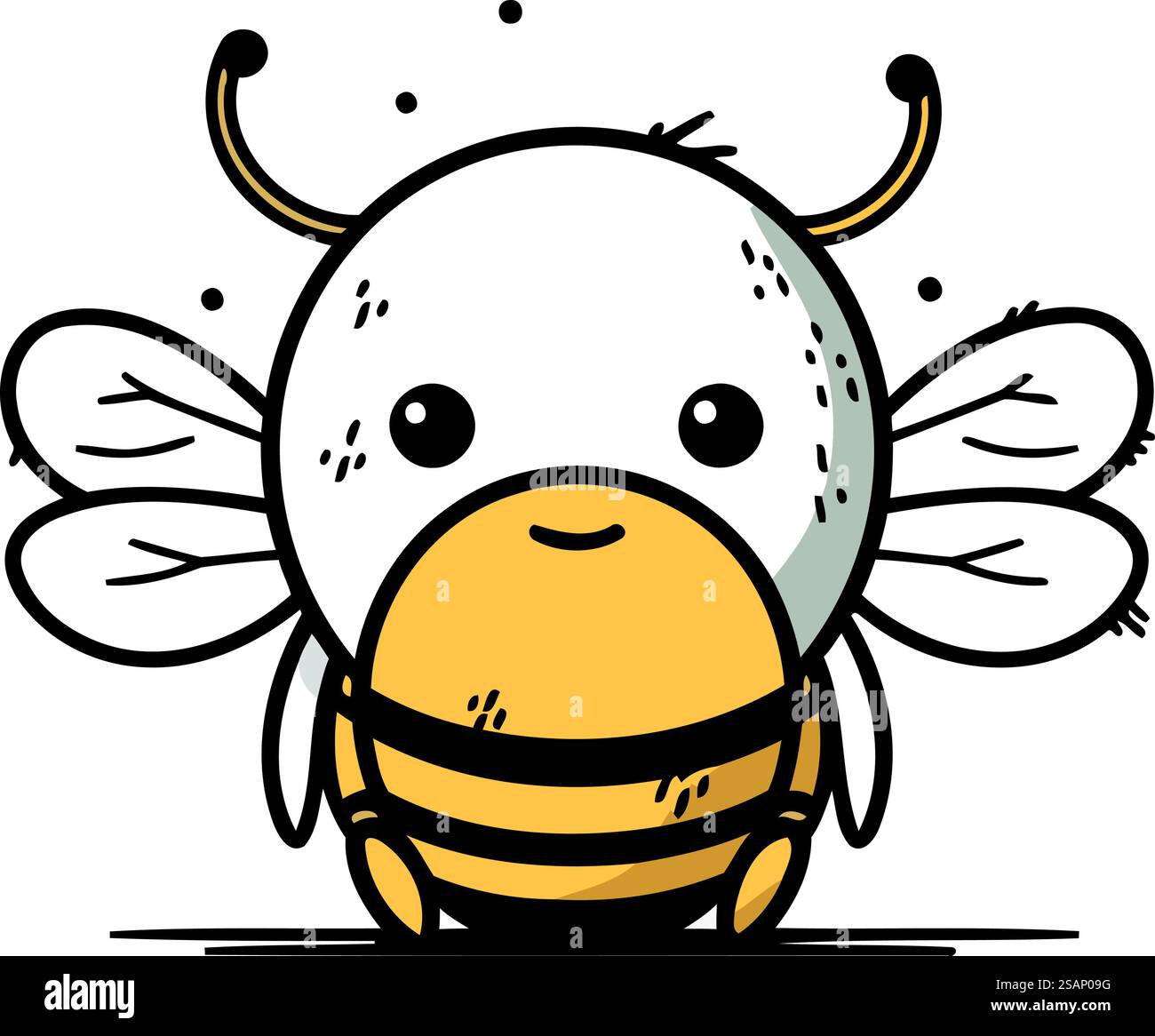 Cute cartoon bee. Vector illustration. Isolated on white background ...
