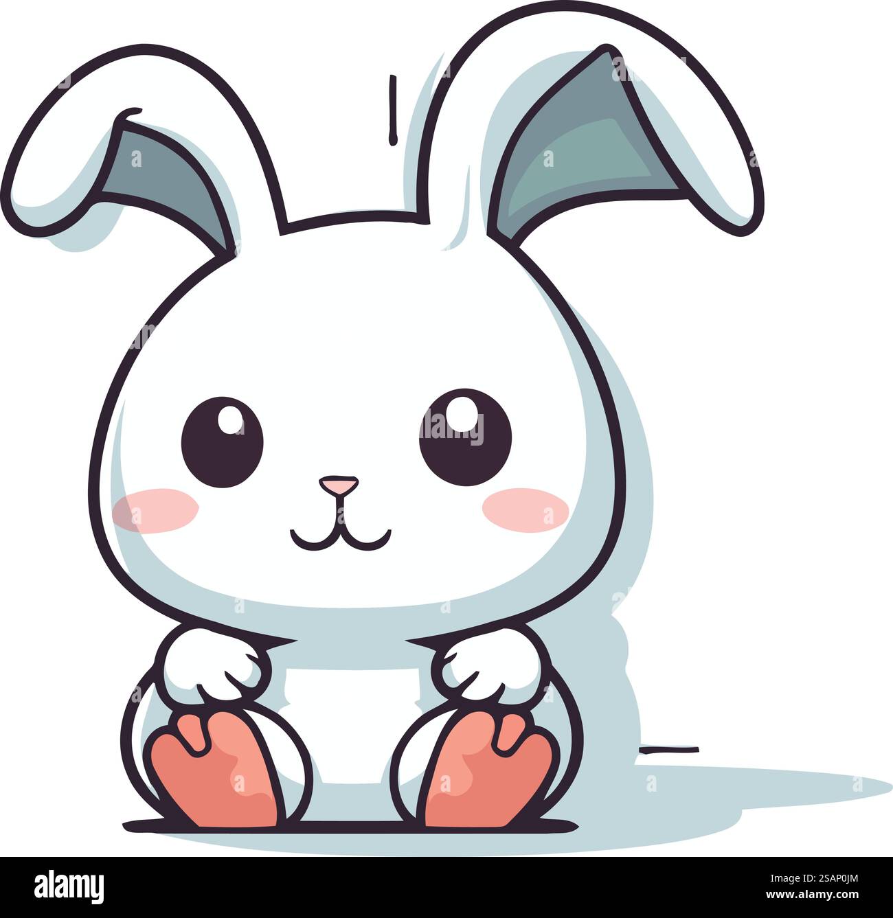Cute cartoon bunny. Vector illustration. Isolated on white background ...