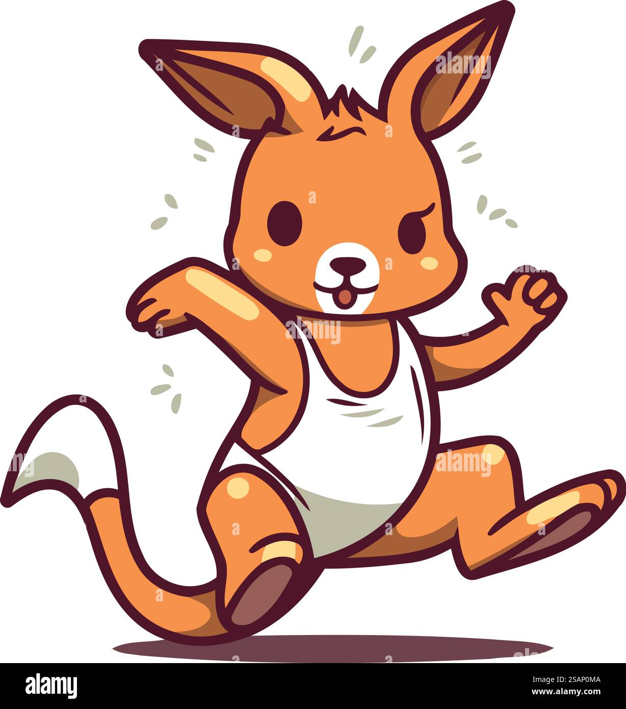 Running kangaroo. Cartoon kangaroo. Vector illustration Stock Vector ...