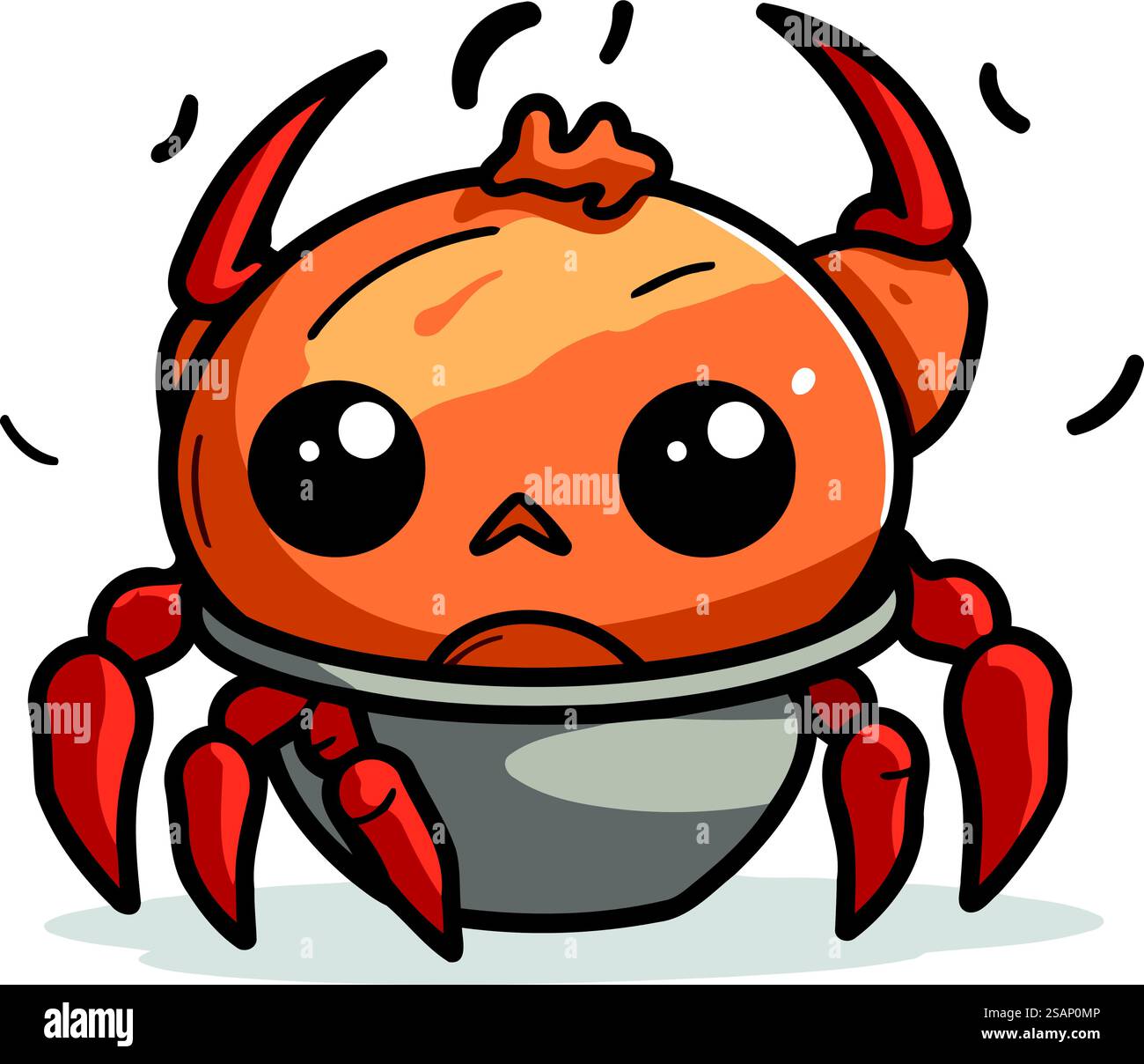 Crab cartoon character vector illustration. Cute crab mascot design ...