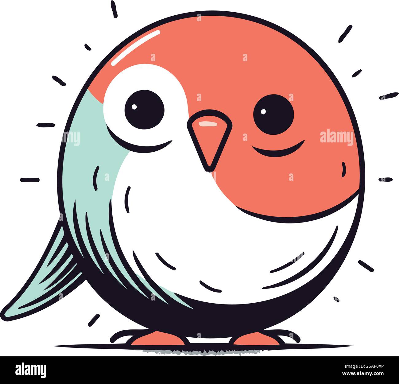 Cute little bird character. Vector illustration isolated on white ...