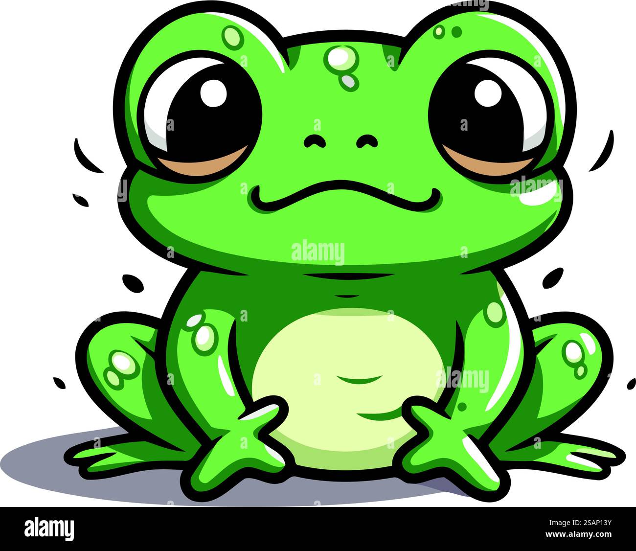 Frog cartoon character isolated on a white background. Vector ...