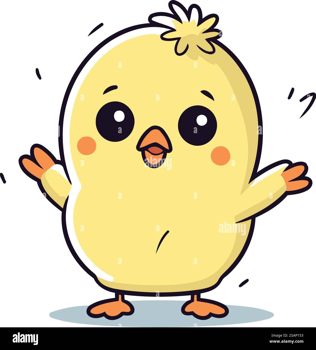 Cute little chick cartoon character vector illustration. Happy Easter ...