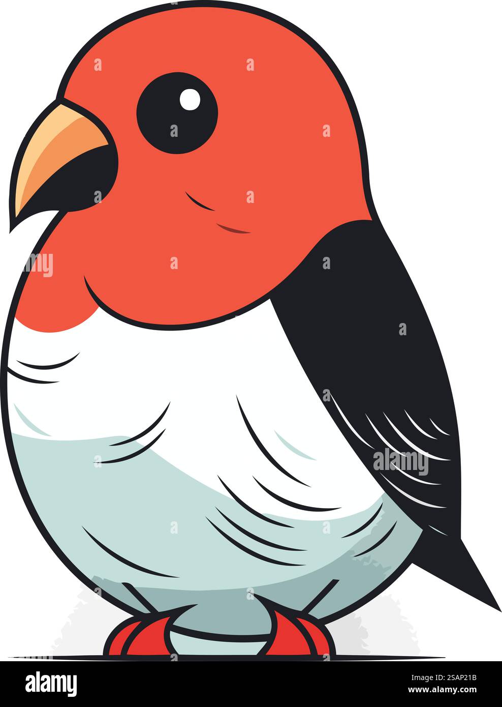 Vector illustration of a cute little red bird isolated on white ...