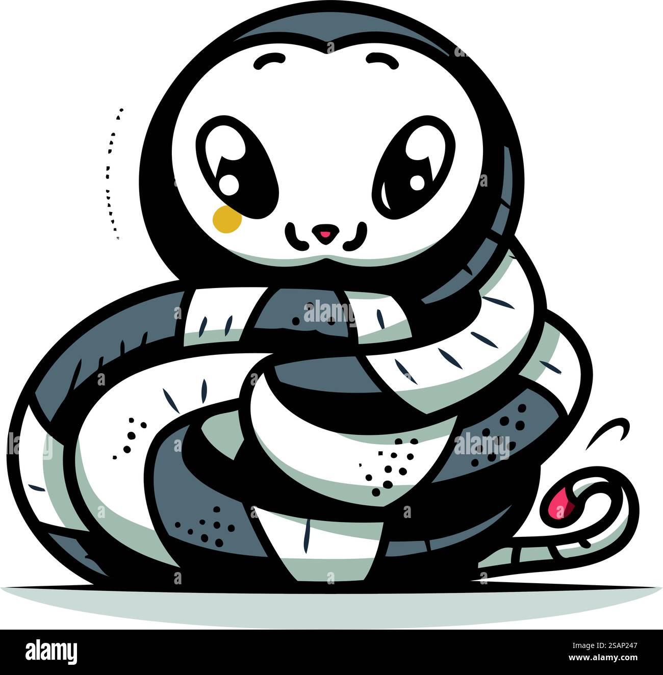 Cute cartoon snake. Vector illustration isolated on a white background ...
