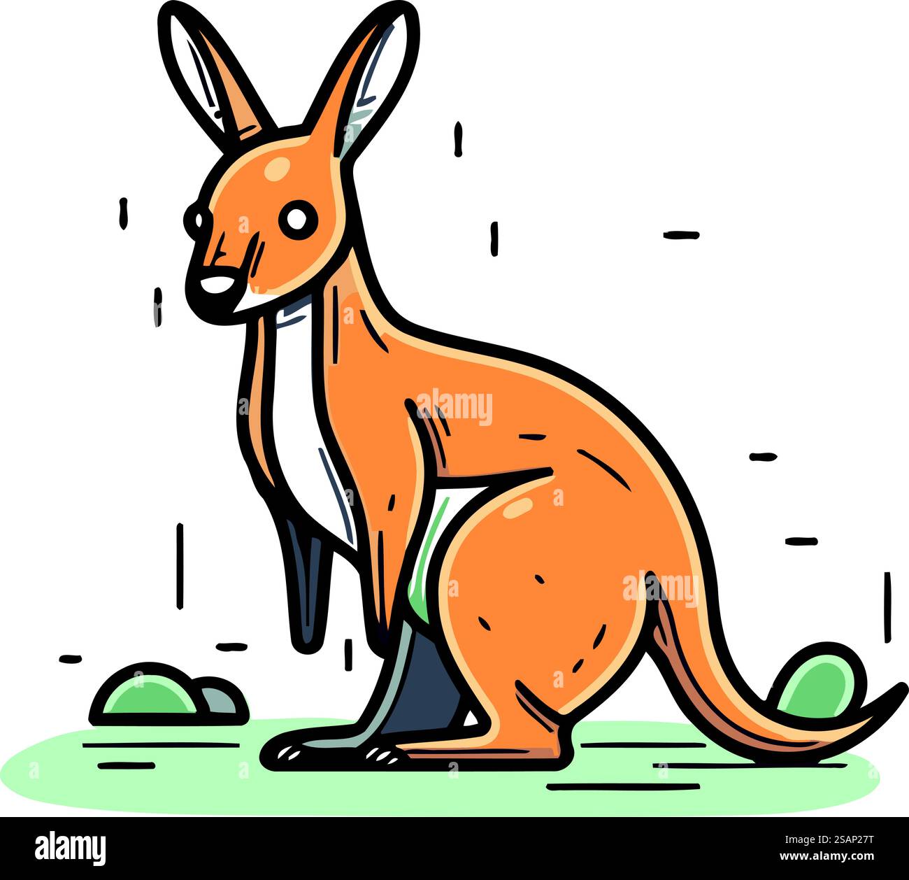 Kangaroo icon. Vector illustration of cute kangaroo Stock Vector Image ...