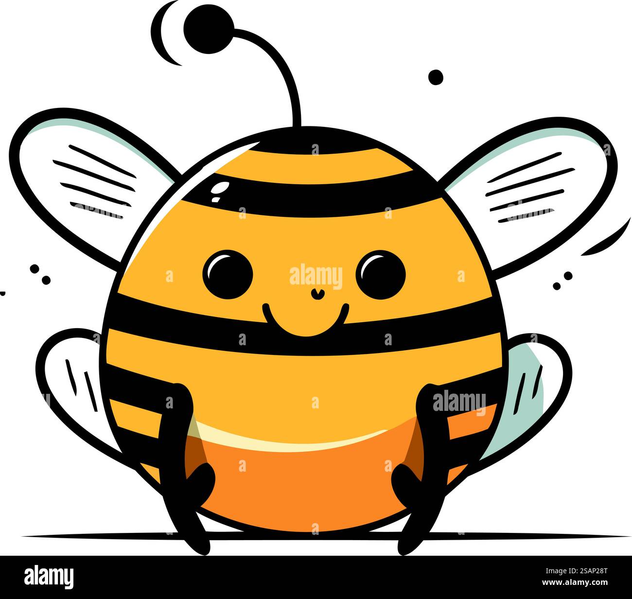 Cute cartoon bee isolated on a white background. Vector illustration ...