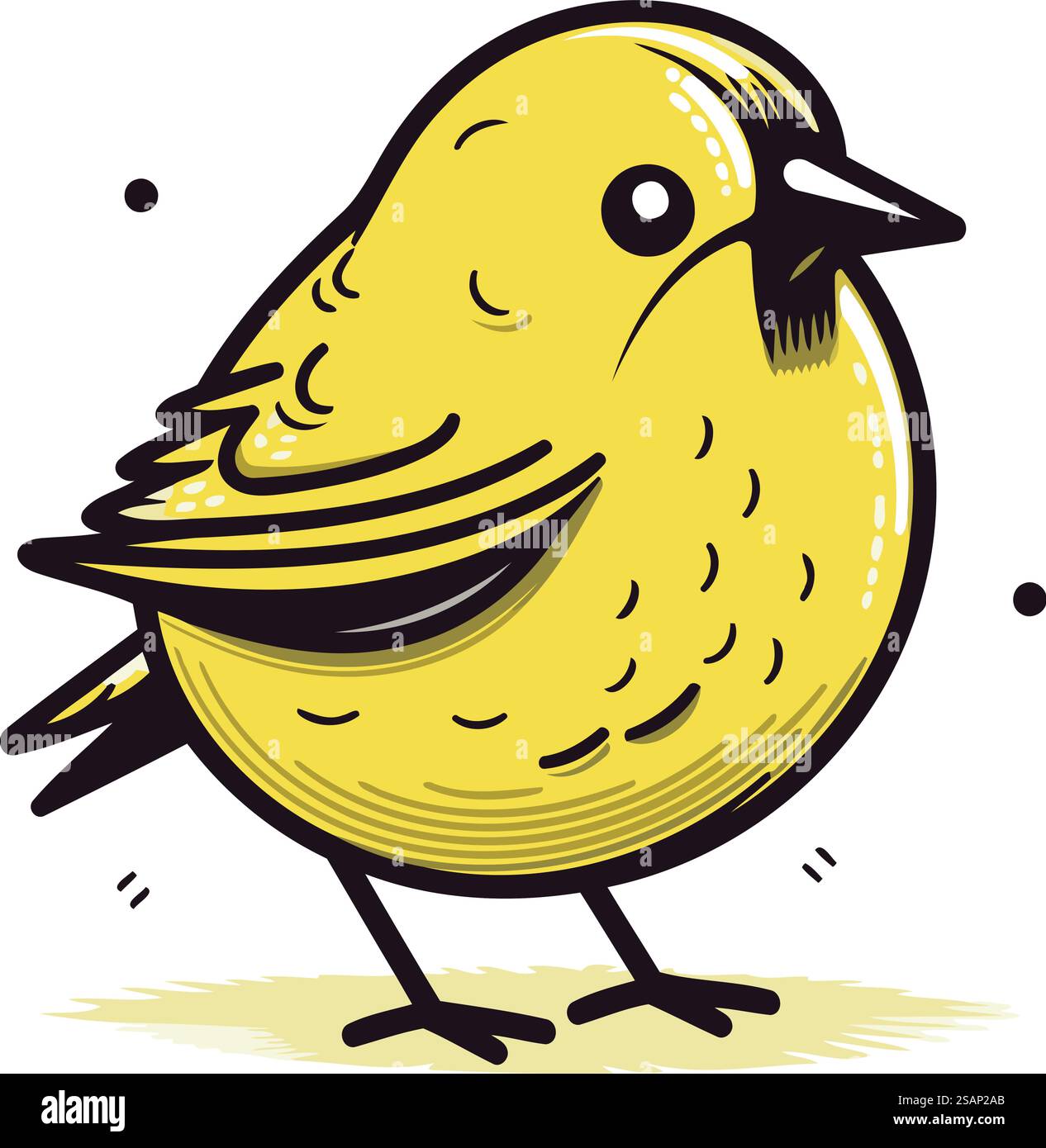 illustration of a yellow bird on a white background. vector ...