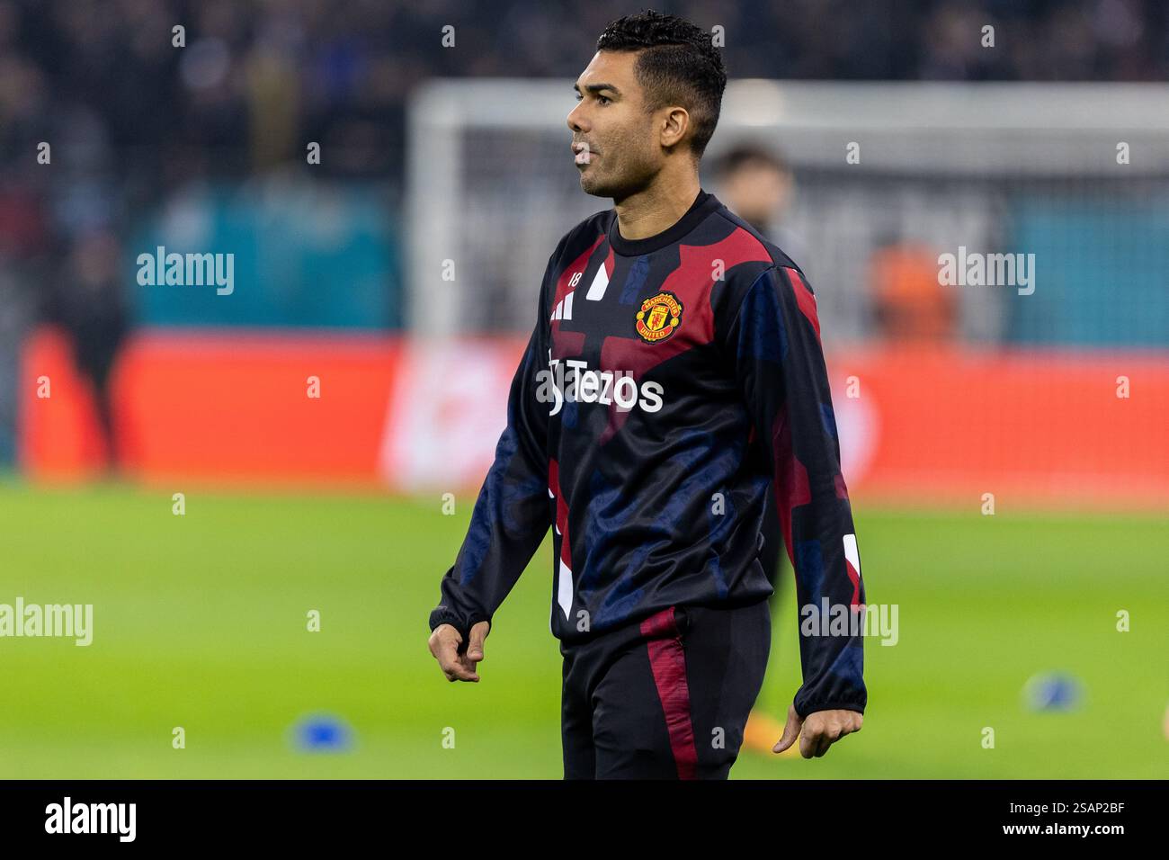 Casemiro of Manchester United warming up during the UEFA Europa League ...
