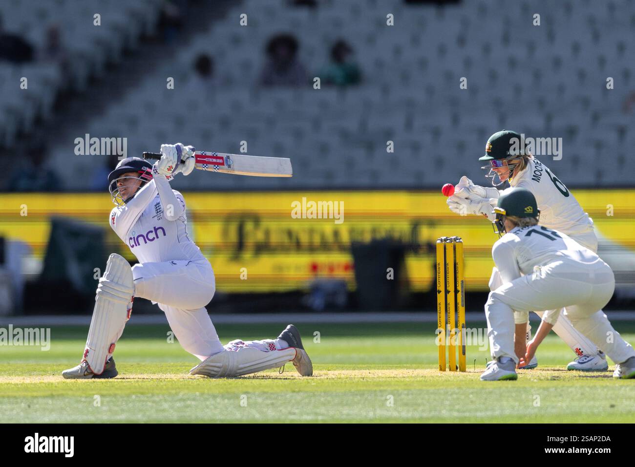 MELBOURNE, AUSTRALIA - JANUARY 30: Sophia Dunkley of England plays an ...