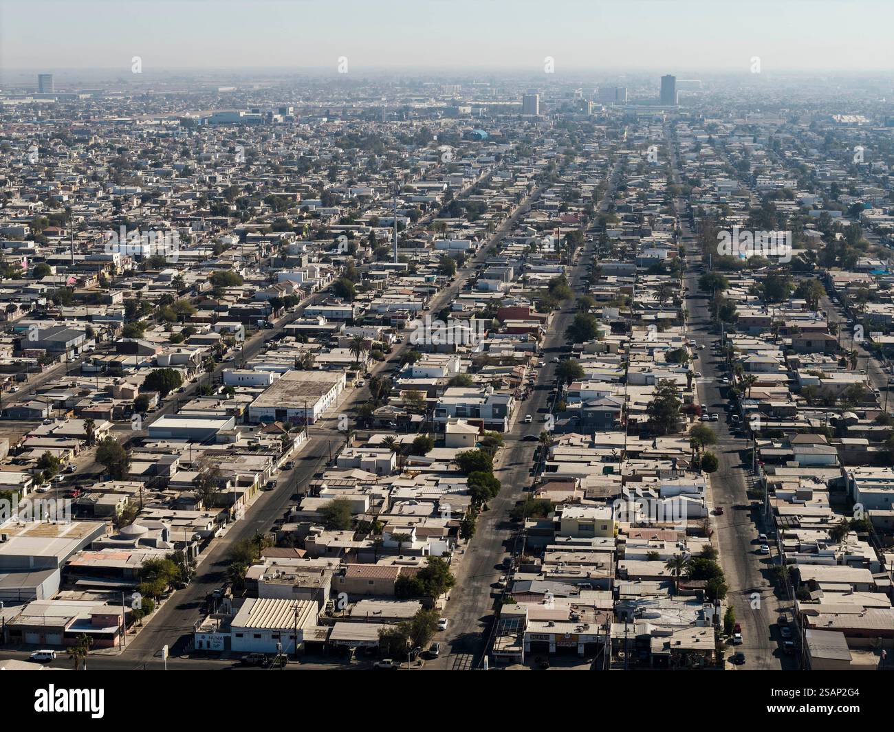 MEXICALI, MEXICO - JANUARY 30: Aerial view of Mexicali, host city of ...