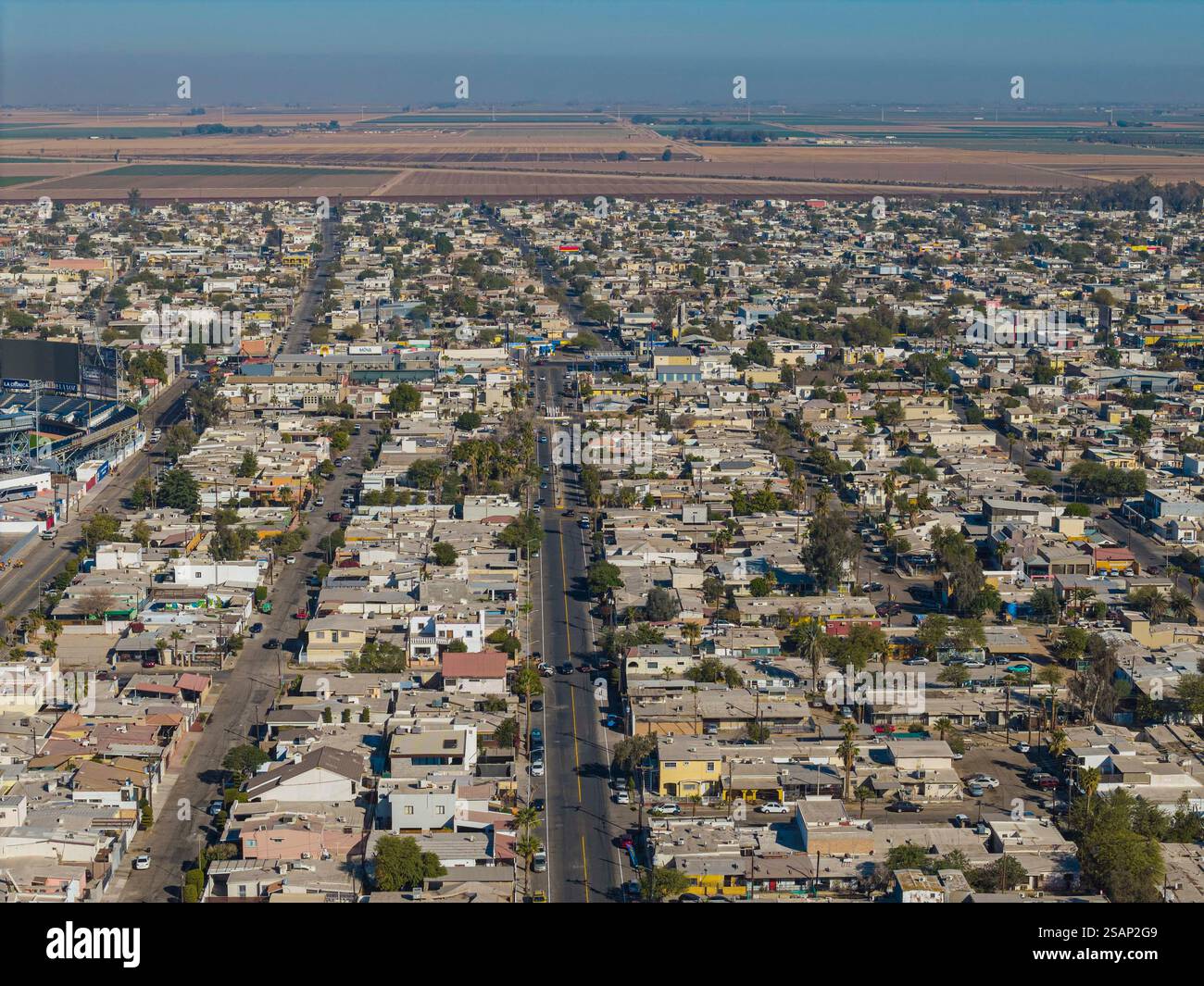 MEXICALI, MEXICO - JANUARY 30: Aerial view of Mexicali, host city of ...