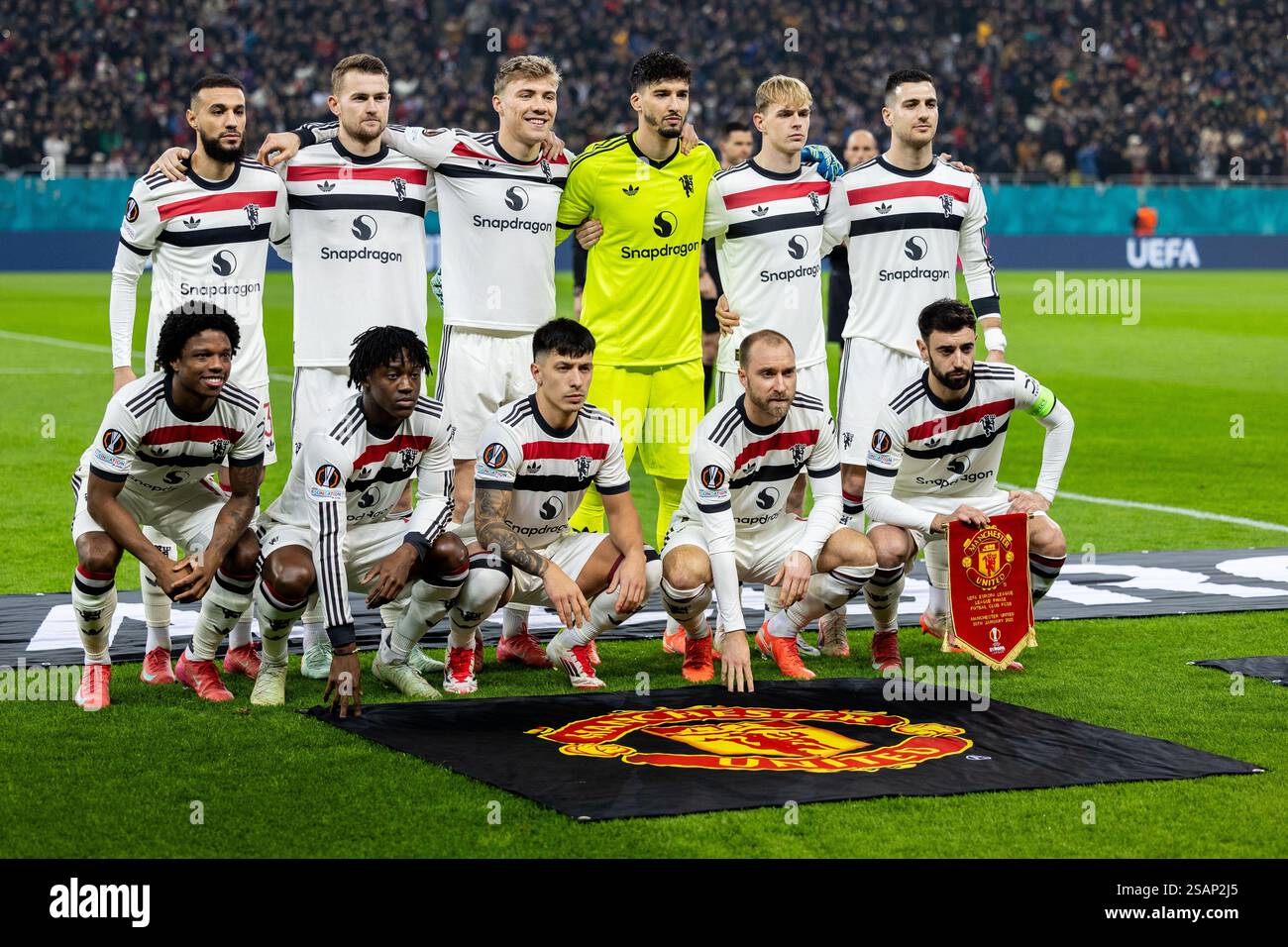 Bucharest, Roumanie. 30th Jan, 2025. Manchester United squad during the ...