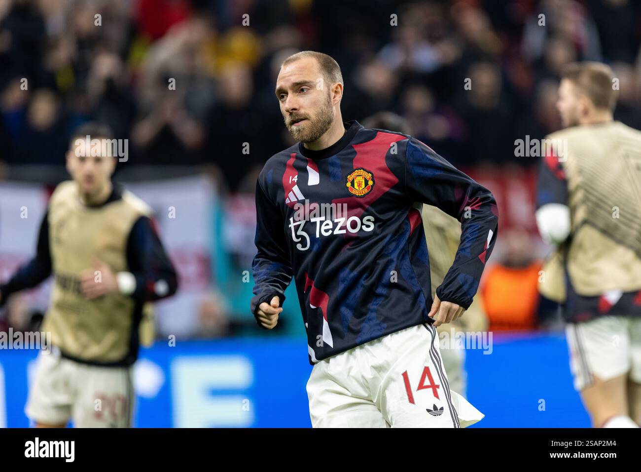 Christian Eriksen of Manchester United warming up during the UEFA ...
