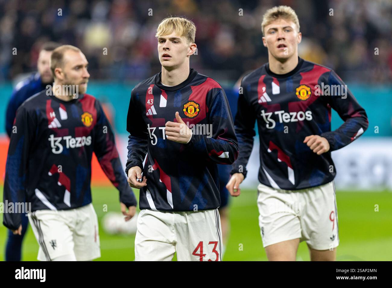 Toby Collyer of Manchester United warming up during the UEFA Europa ...