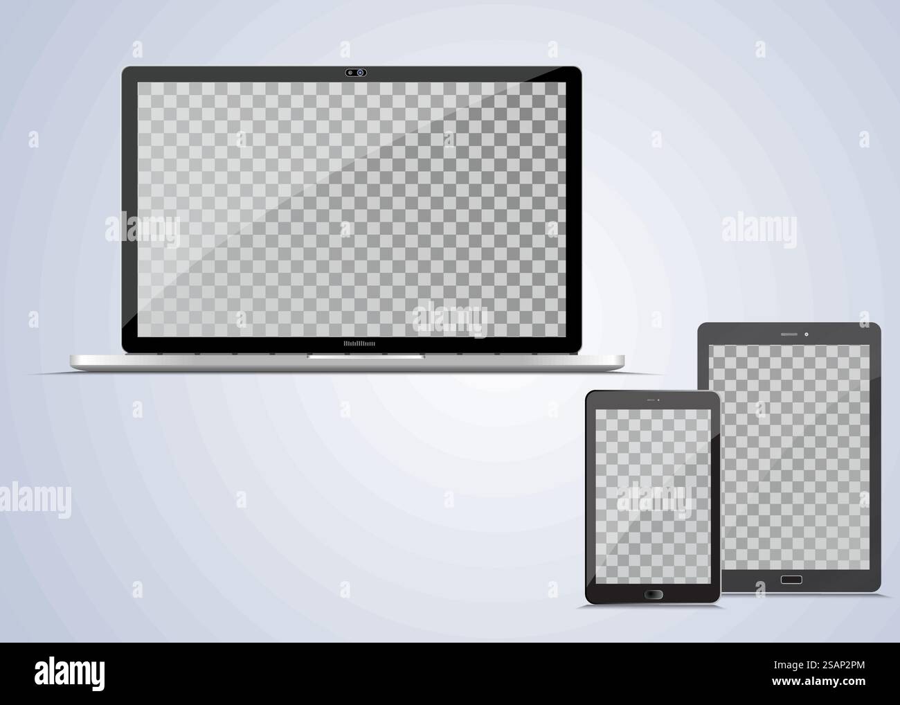 Electronic gadgets, isolated, on white background. Computer monitor ...