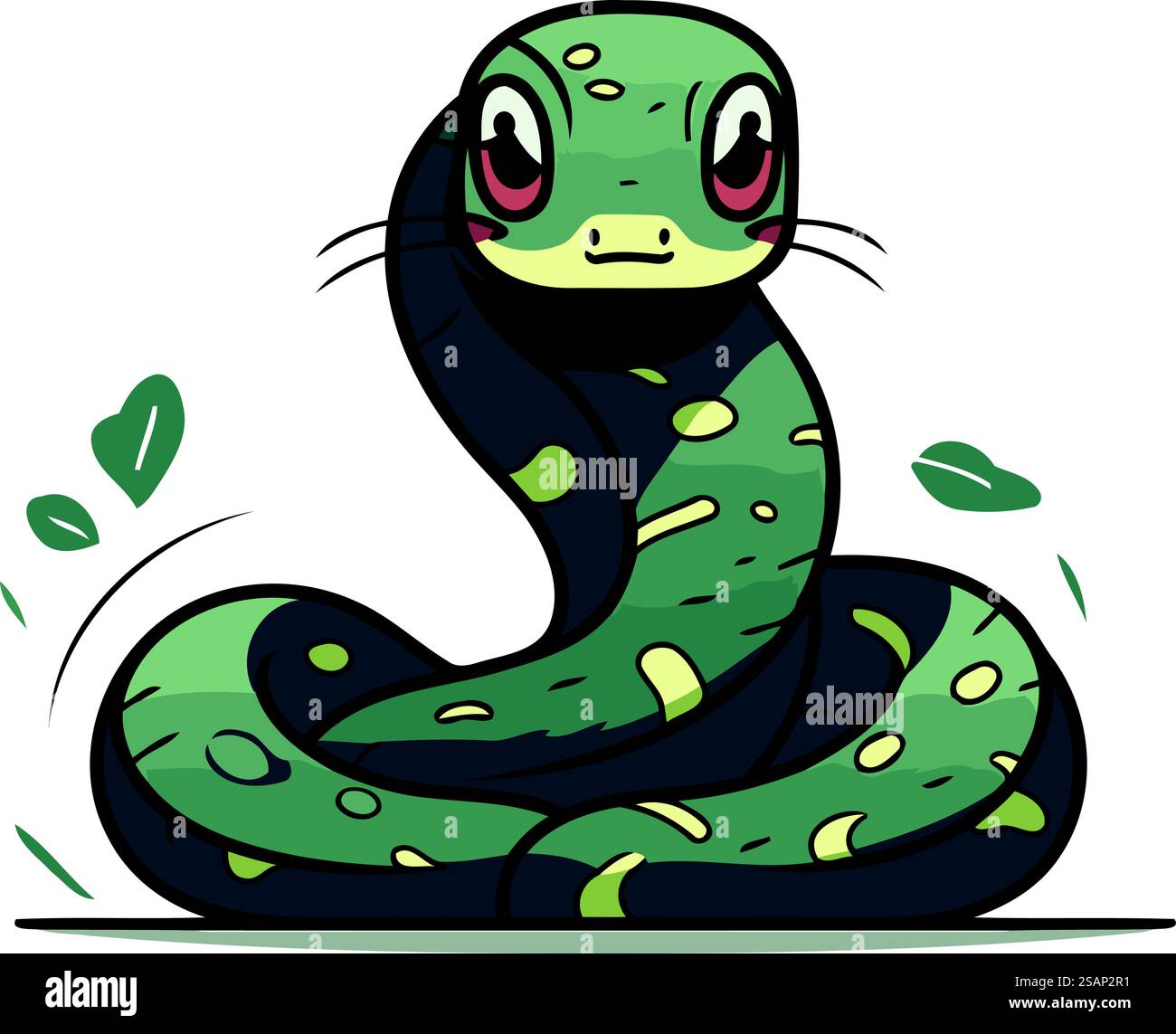 Cute cartoon snake. Vector illustration isolated on a white background ...