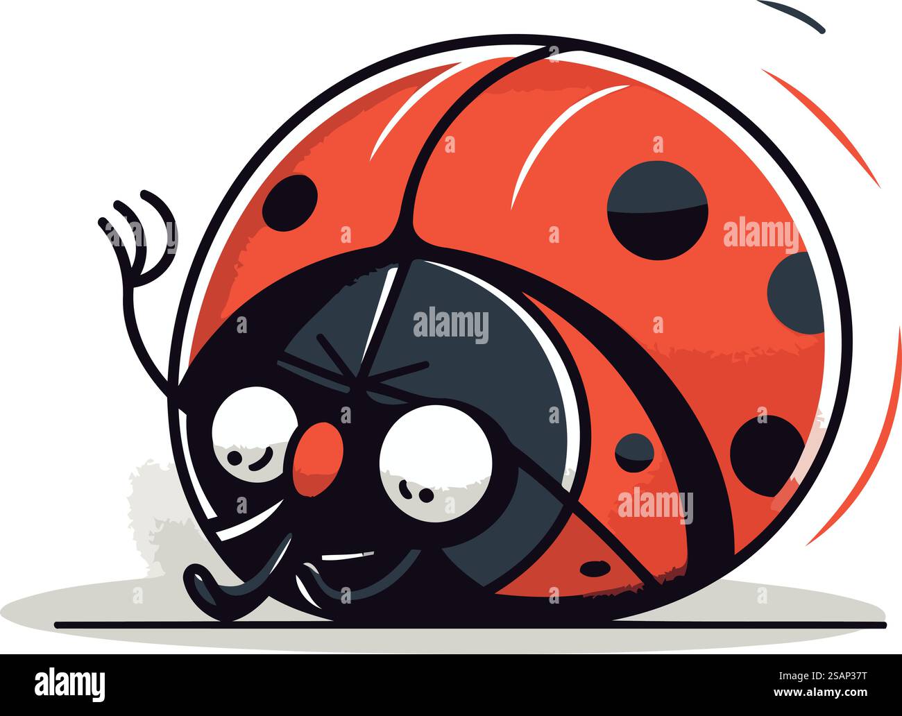 Cartoon ladybug. Cute cartoon character. Vector illustration Stock ...