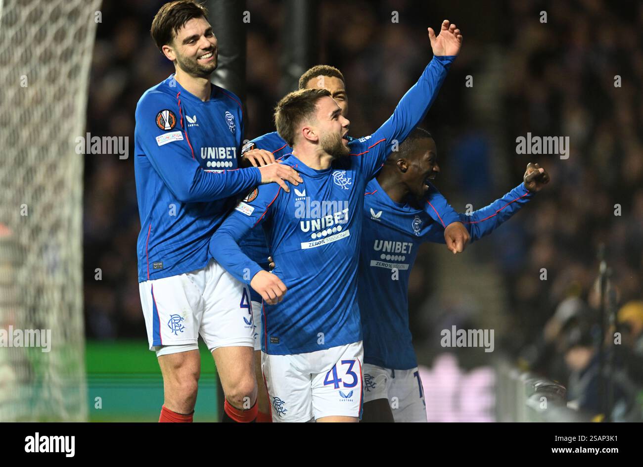 Glasgow, UK. 30th Jan, 2025. Nicolas Raskin of Rangers scores the ...