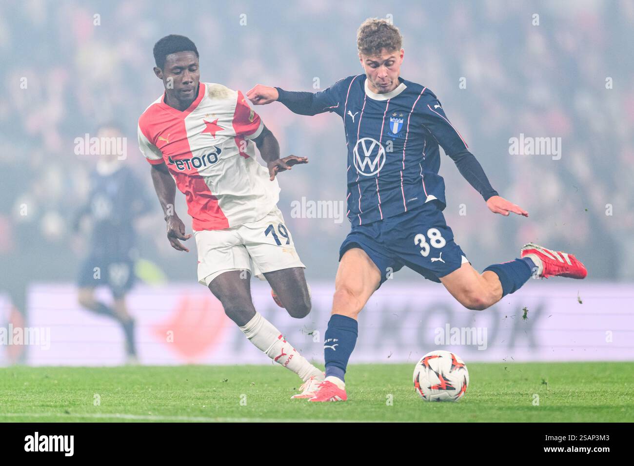 Prague, Czech Republic. 30th Jan, 2025. 250130 Murphy Dorley of Slavia ...