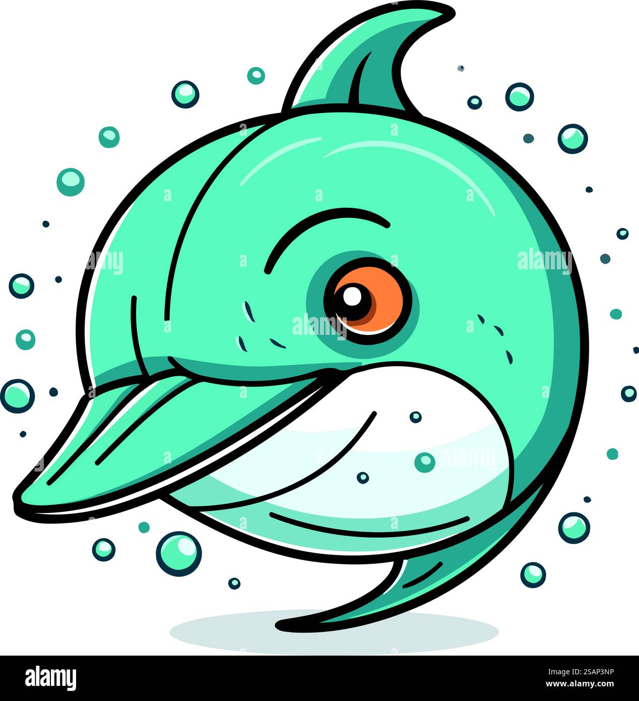 Cute Dolphin Cartoon Mascot Character Vector Illustration EPS10 Stock ...
