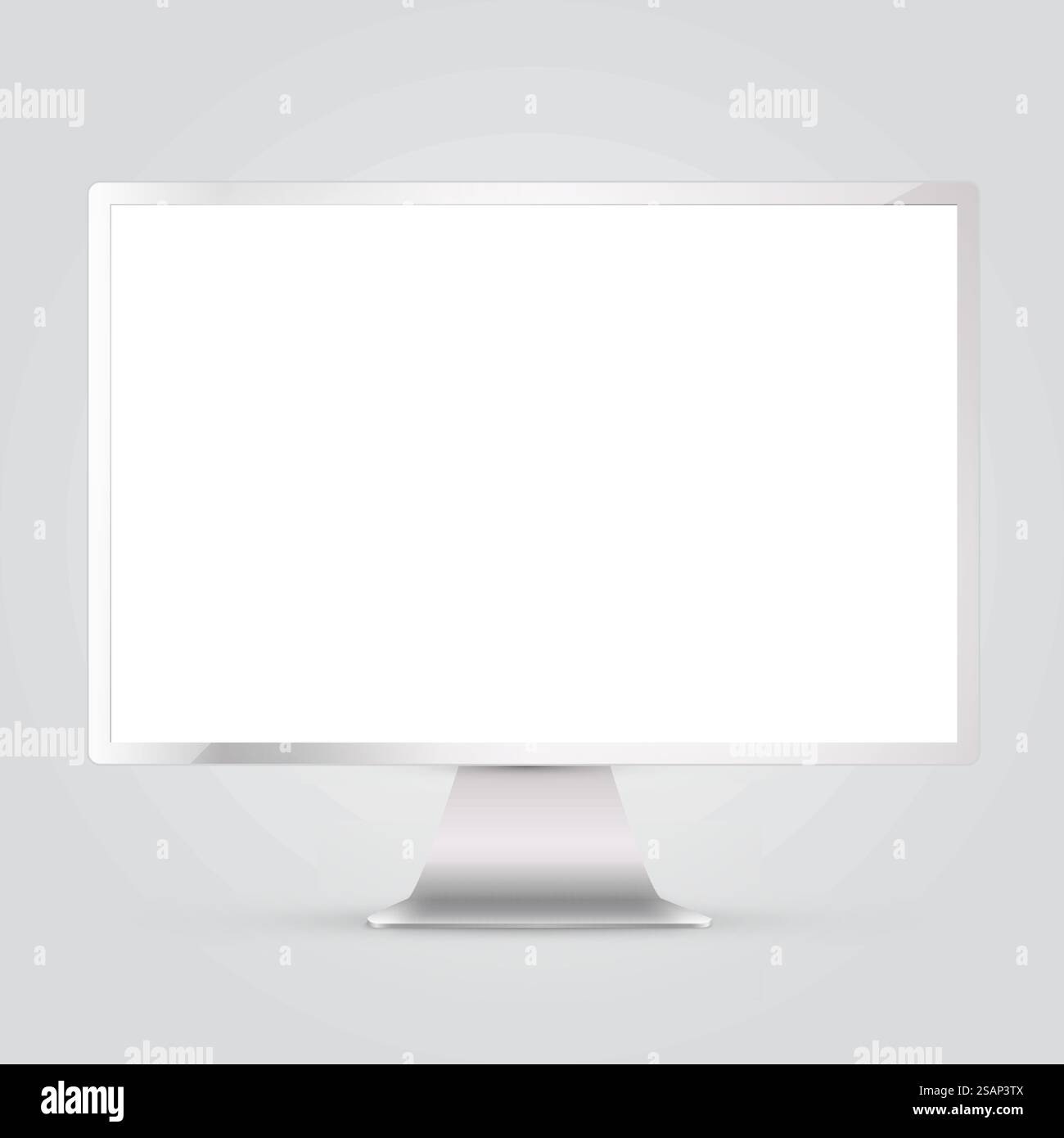 Abstract monitor.Silver color with white blank touch screen. Isolated ...