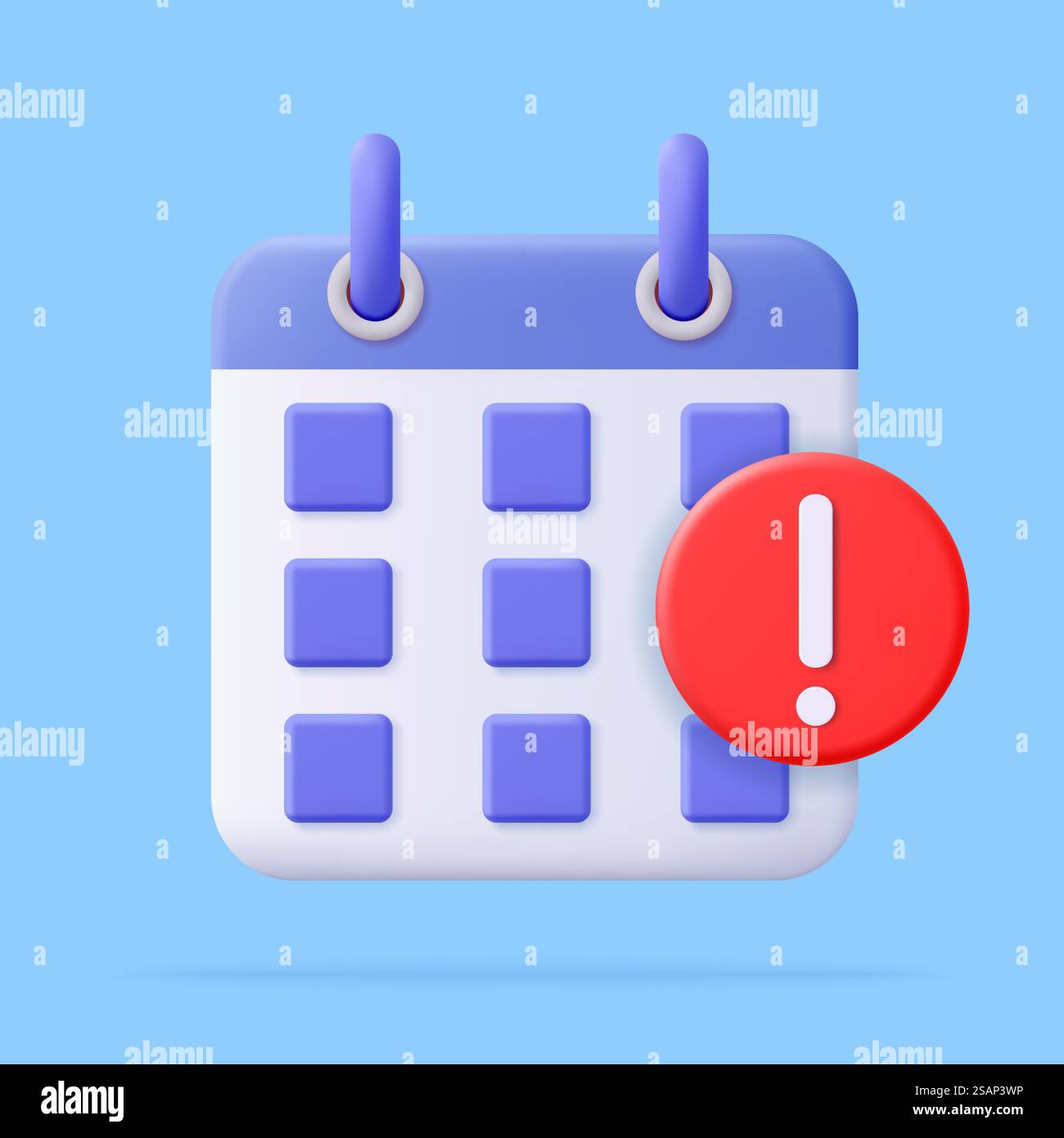 3d Calendar assignment icon. Notification icon and calendar deadline ...