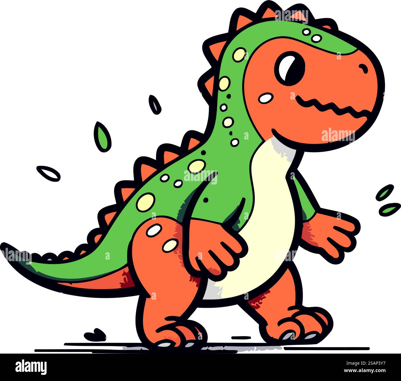 Cute cartoon dino. Vector illustration of a prehistoric dinosaur Stock Vector Image & Art - Alamy