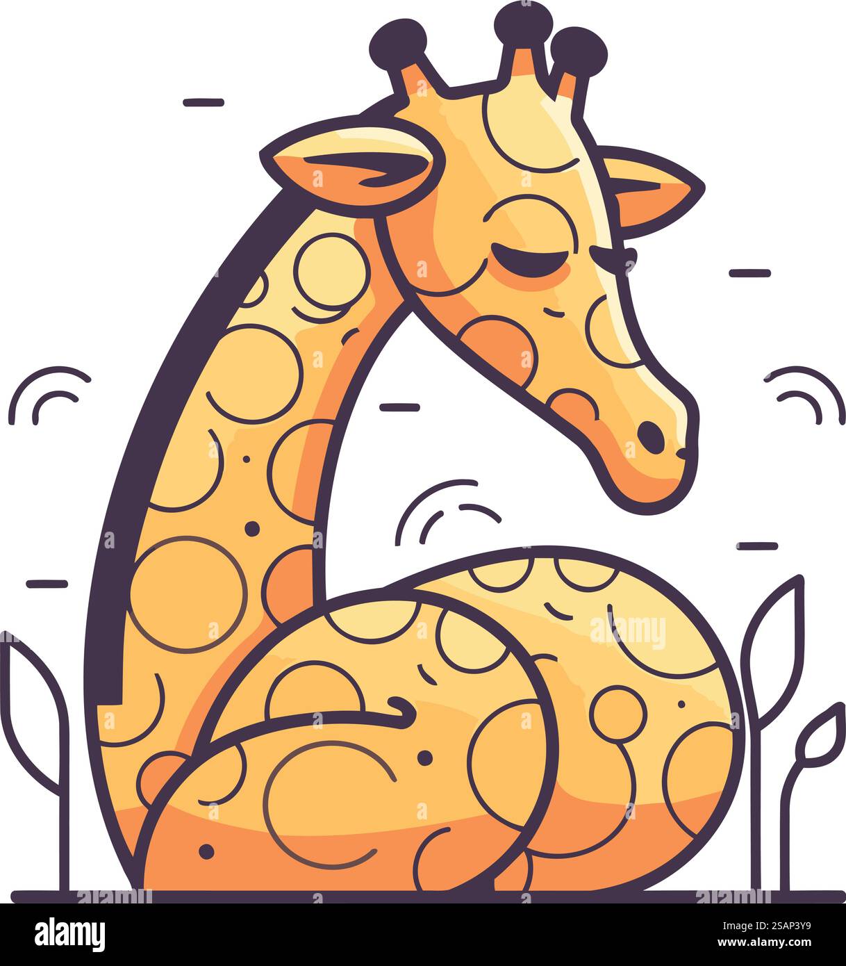 Giraffe vector outline design hi-res stock photography and images - Alamy